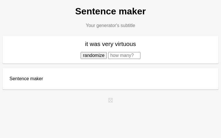 Sentence maker ― Perchance Generator