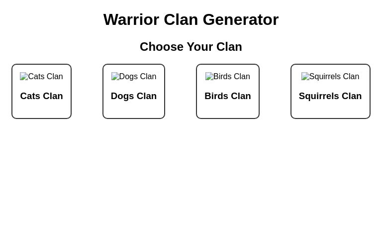 Warrior Clan Generator