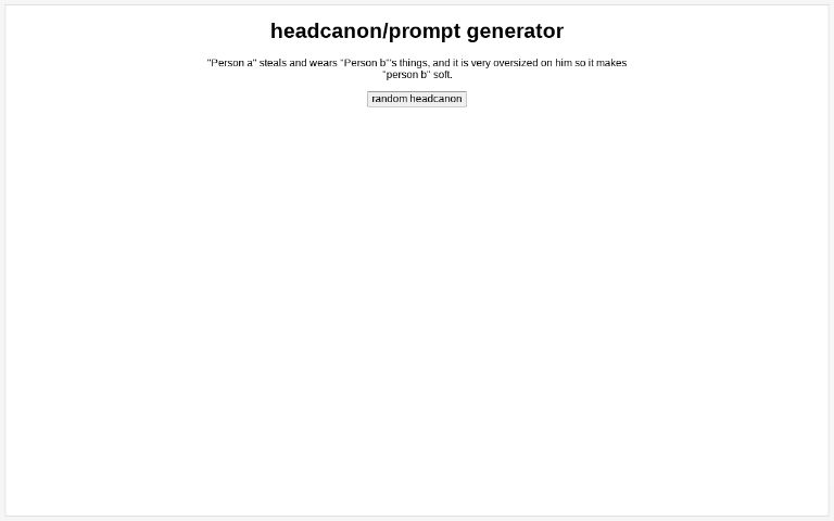 headcanon/prompt generator