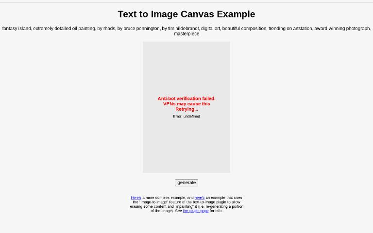 Text to Image Canvas Example ― Perchance Generator