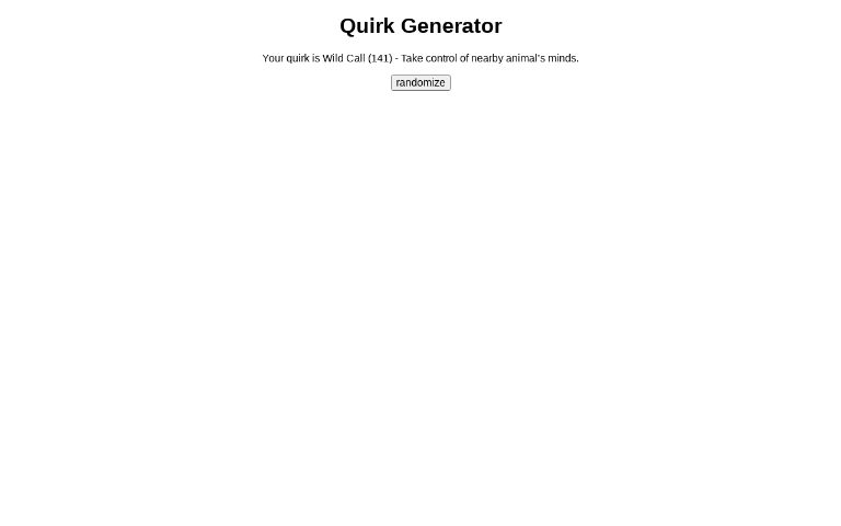 Quirk Generator