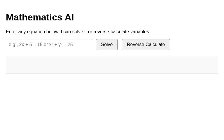 Mathematics AI ― Perchance Generator