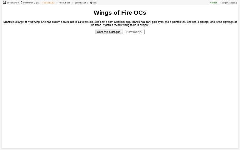 Wings of Fire OCs ― Perchance Generator