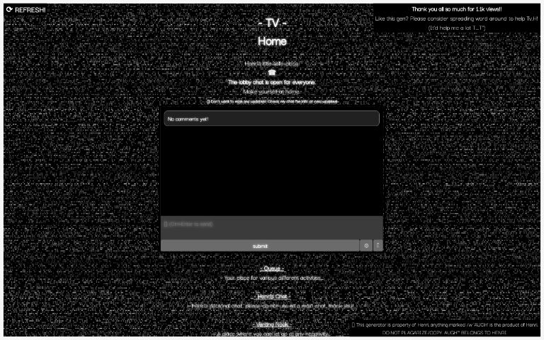 Tv.H | Tv - Home ― Perchance Generator