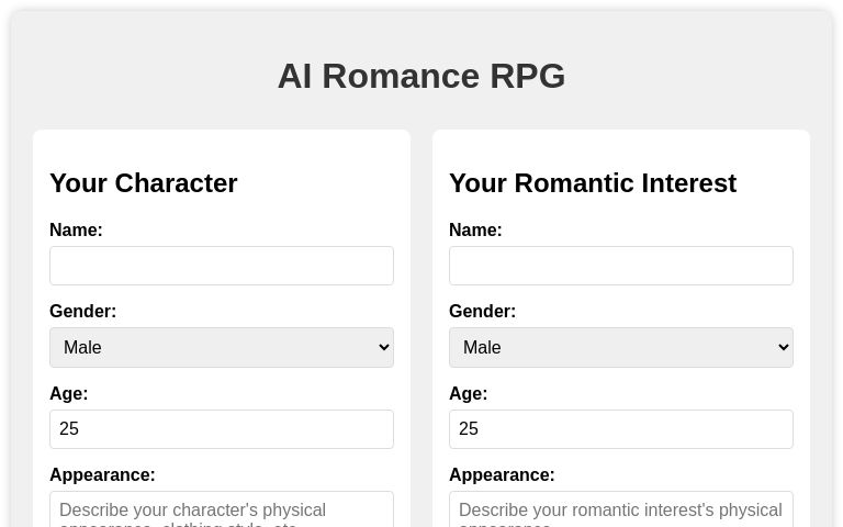 AI Romance RPG ― Perchance Generator