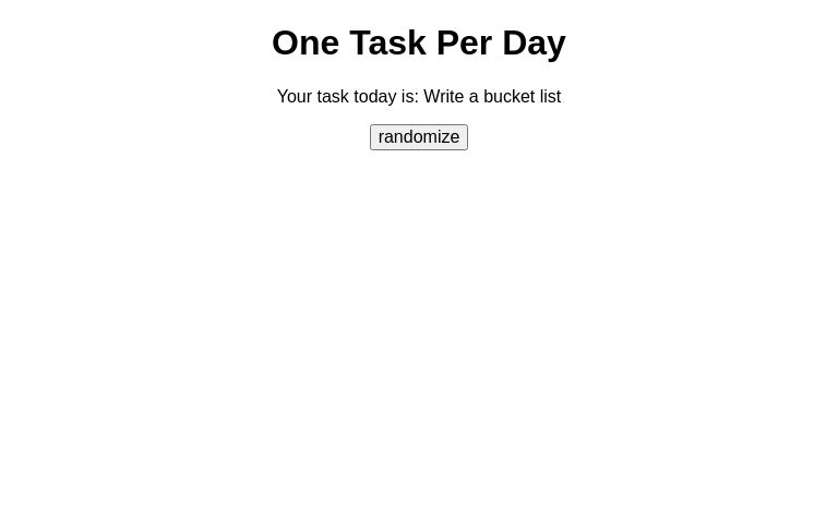 One Task Per Day ― Perchance Generator
