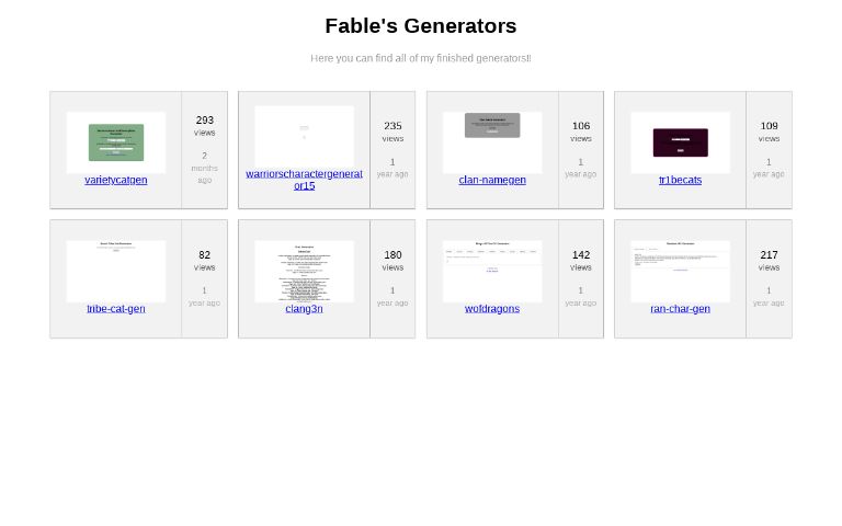 Fable's Generators