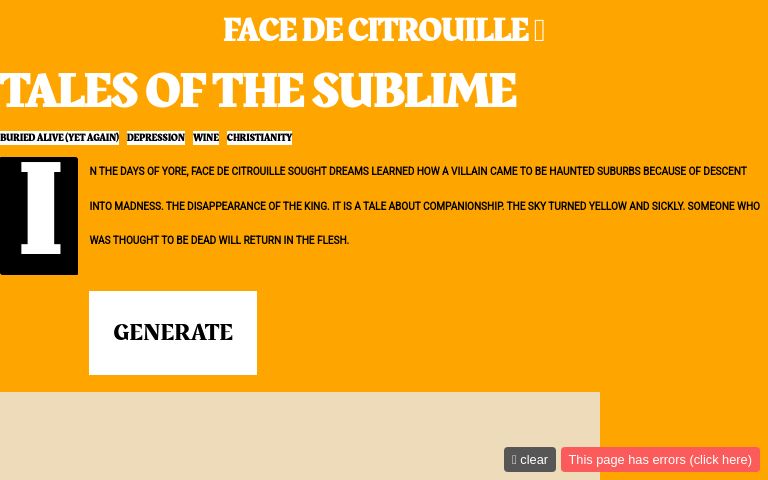 FACE DE CITROUILLE 🎃 ― Perchance Generator