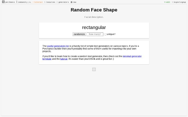 Random Face Shape ― Perchance Generator