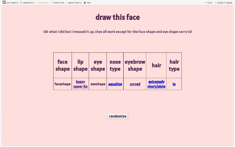 draw this face ― Perchance Generator