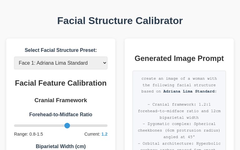 Facial Structure Calibrator ― Perchance Generator