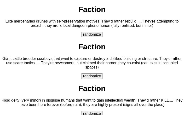 Faction ― Perchance Generator