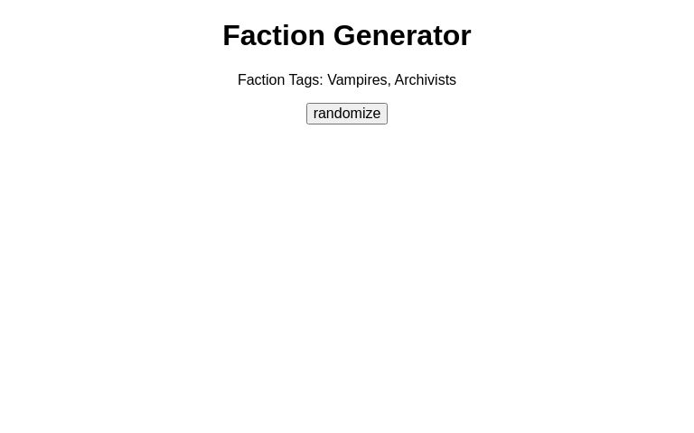 Faction Generator