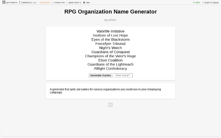 RPG Organization Name Generator