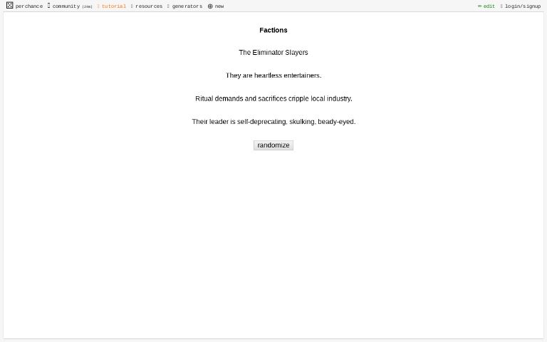 Factions Aquilus ― Perchance Generator