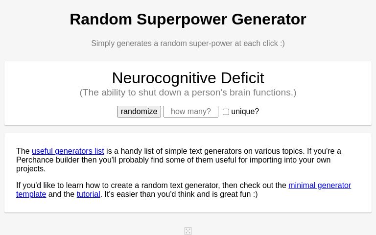 Random Superpower Generator