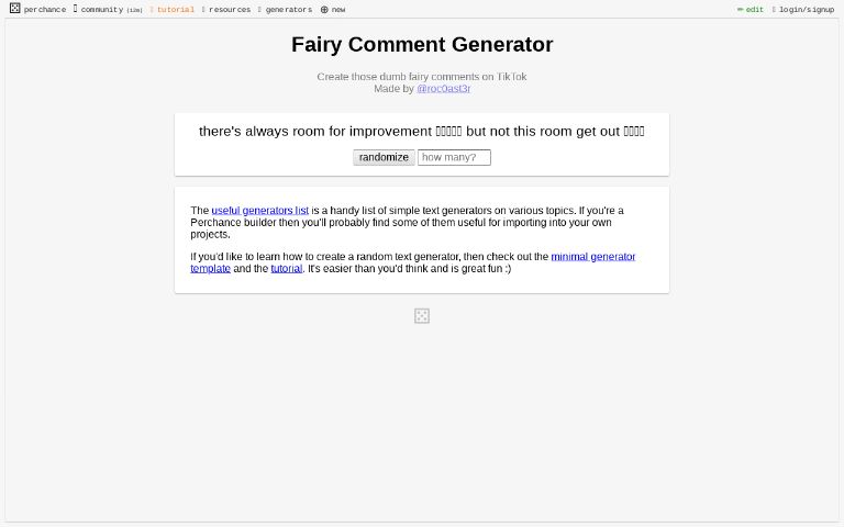Fairy Comment Generator