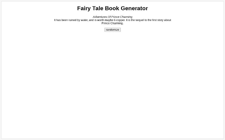 Fairy Tale Book Generator