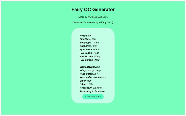 Fairy OC Generator