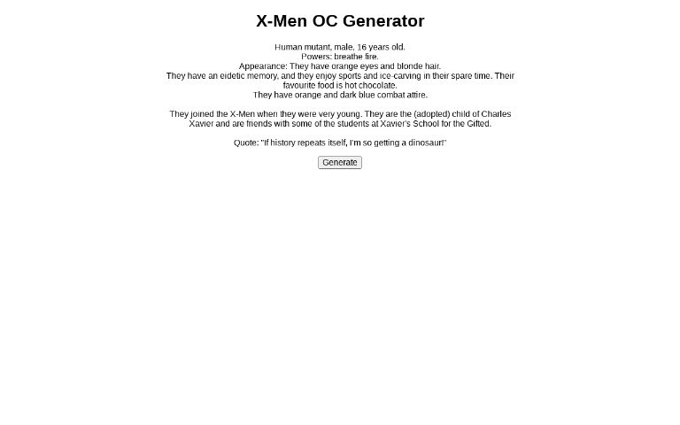 X-Men OC Generator