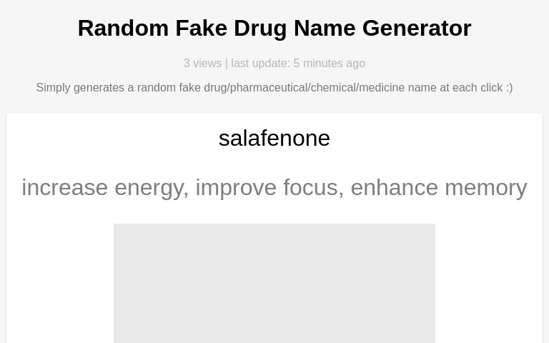 Random Fake Drug Name Generator