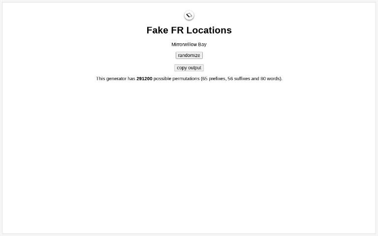 Fake FR Locations ― Perchance Generator