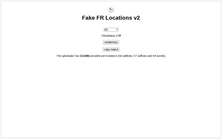Fake FR Locations v2 ― Perchance Generator