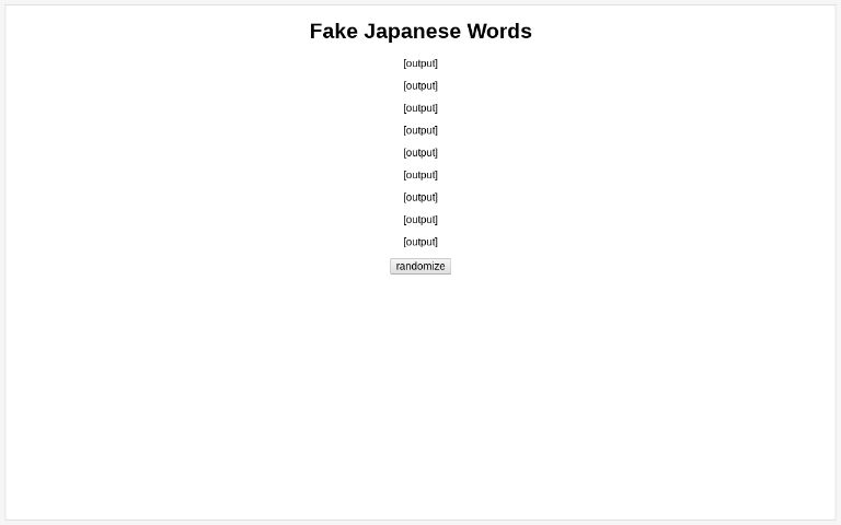 Fake Japanese Words ― Perchance Generator
