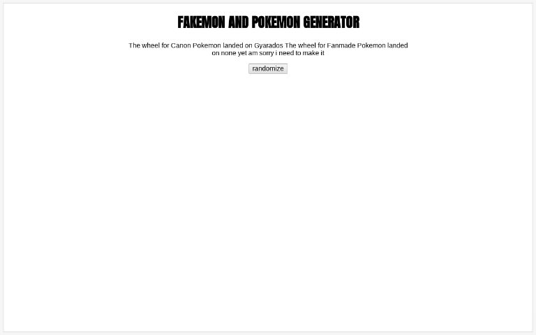 FAKEMON AND POKEMON GENERATOR