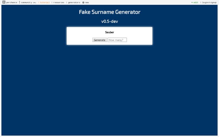 Fake Surname Generator