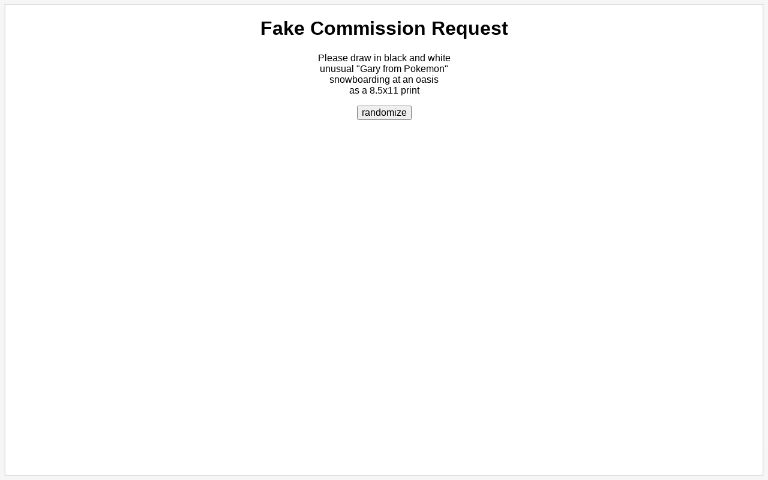 Fake Commission Request ― Perchance Generator
