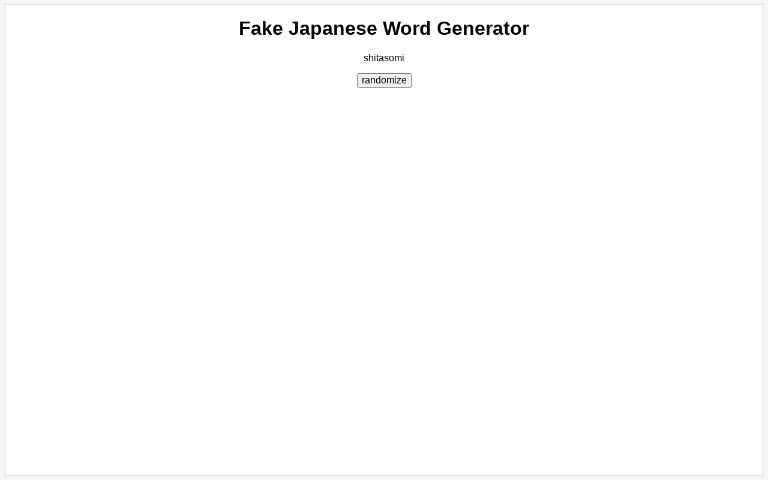 Fake Japanese Word Generator