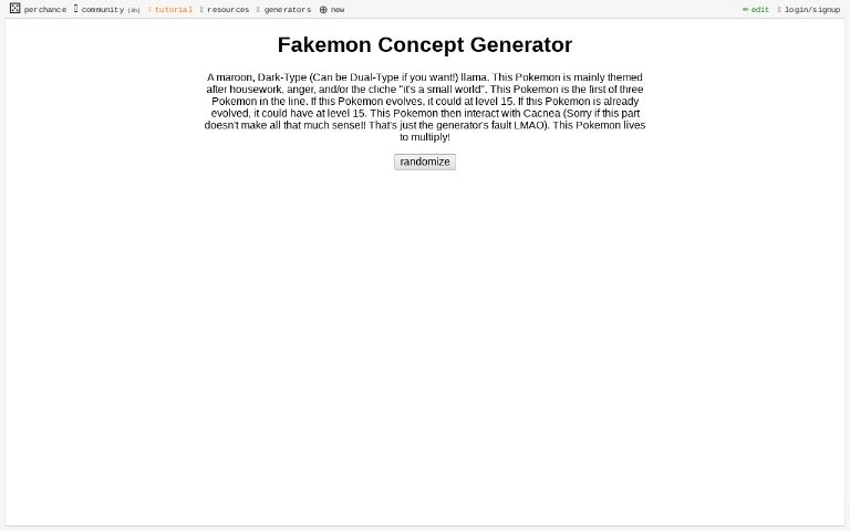Fakemon Concept Generator