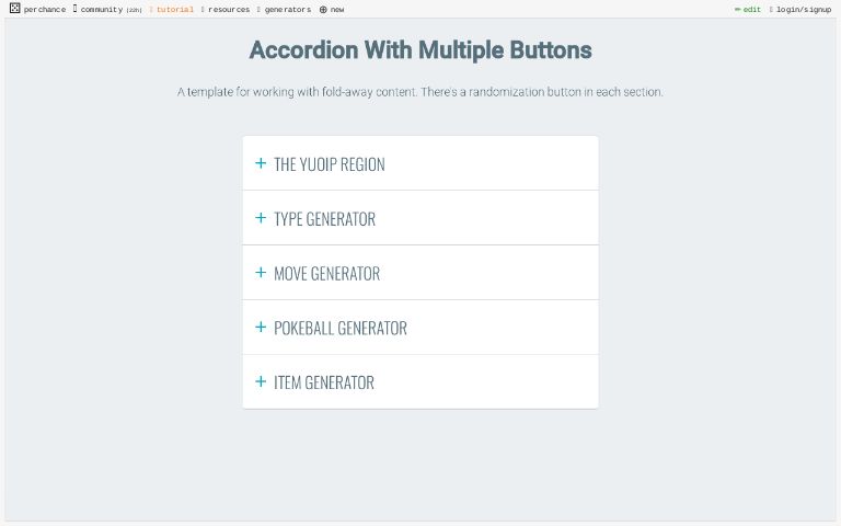 Accordion With Multiple Buttons ― Perchance Generator