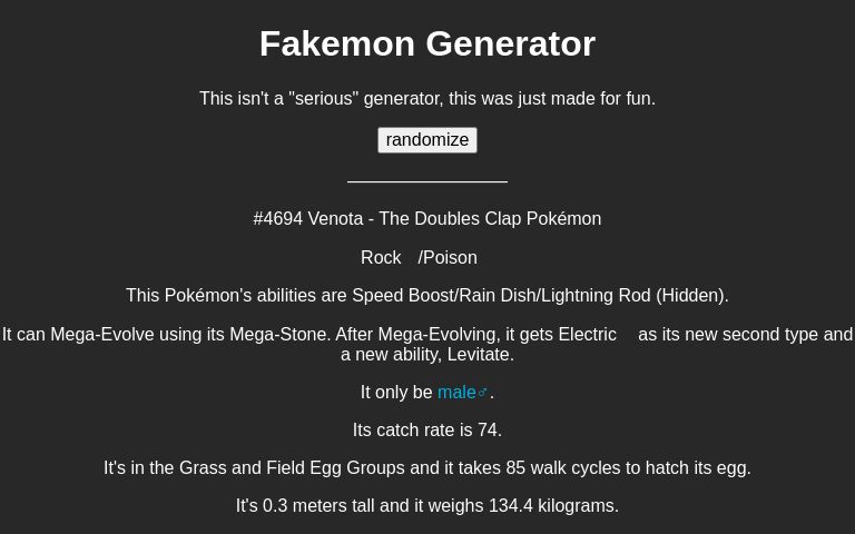 Fakemon Generator