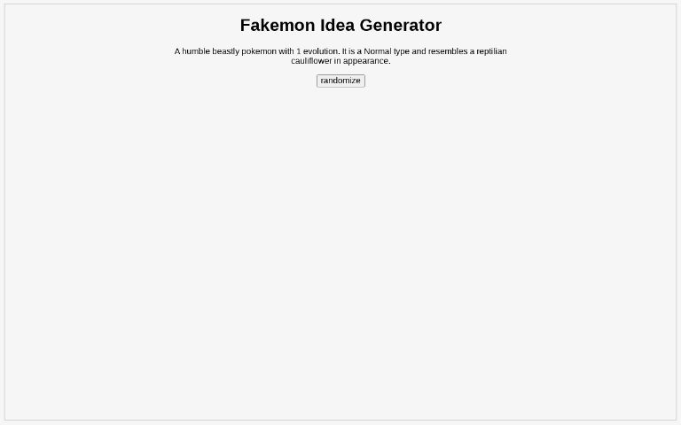 Fakemon Idea Generator