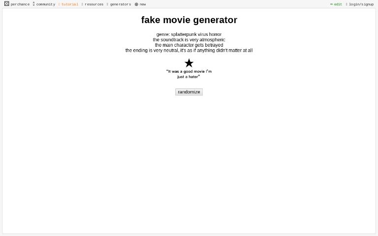 fake movie generator
