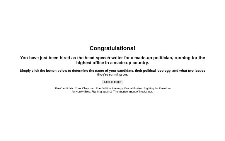 Congratulations! ― Perchance Generator