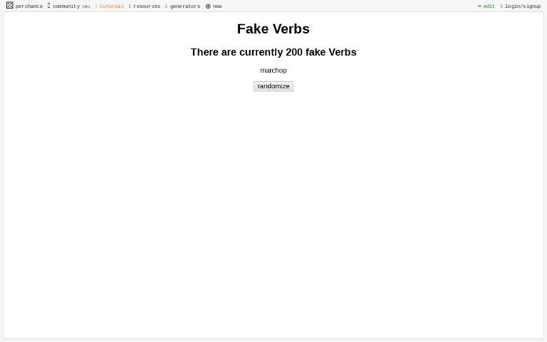 Fake Verbs ― Perchance Generator