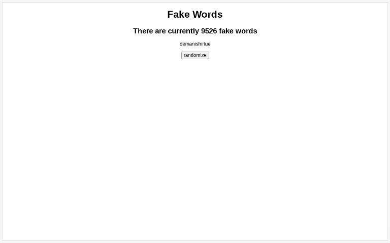 Fake Words ― Perchance Generator