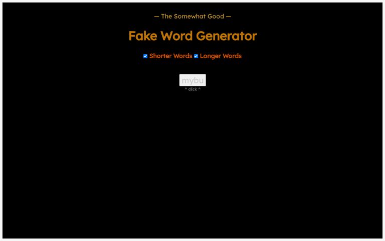Fake Word Generator