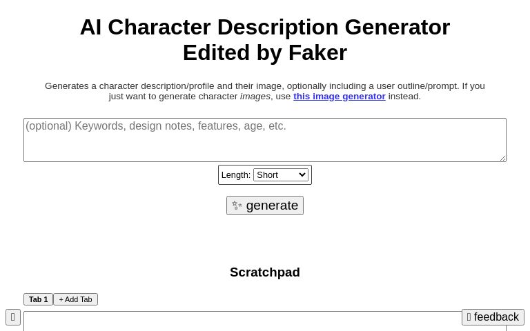 FT10 - AI Character Description Generator (free, no sign-up, unlimited)