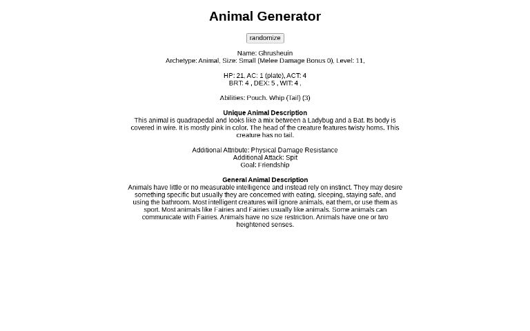 Animal Generator