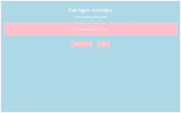 Fall Agere Activities ― Perchance Generator