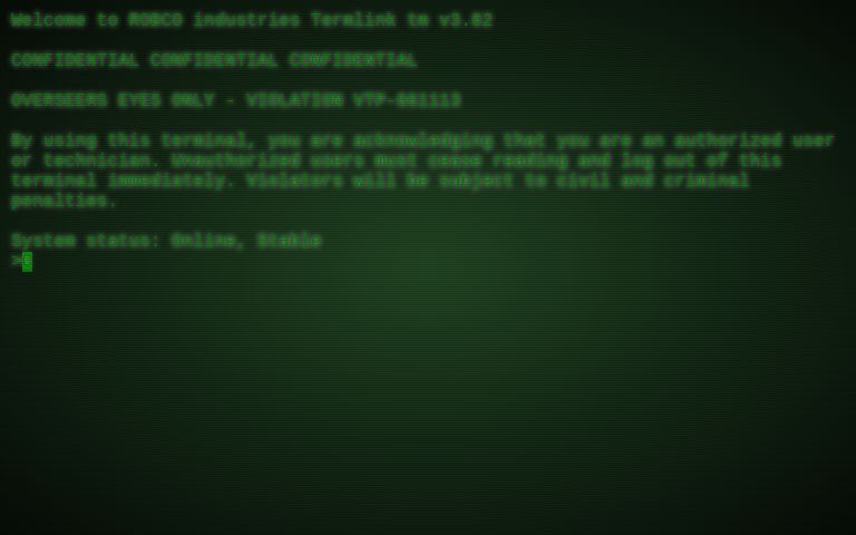 Fallout Terminal Template ― Perchance Generator
