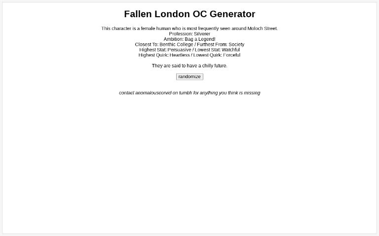 Fallen London OC Generator