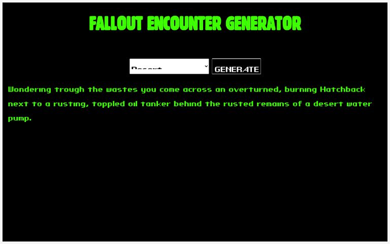 FALLOUT ENCOUNTER GENERATOR