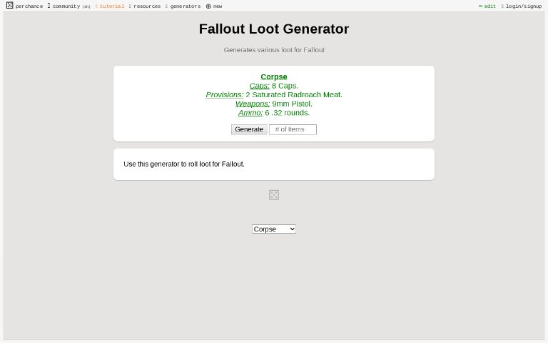 Fallout Loot Generator