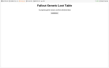 Fallout Generic Loot Table