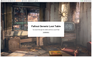 Fallout Generic Loot Table